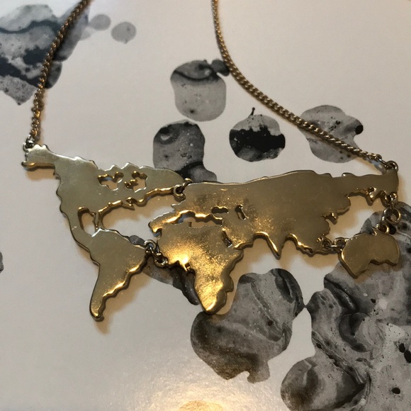Jewelry | Gold World Map Necklace | Poshmark